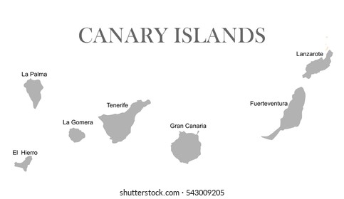 Canary Islands Map Stock Illustration 543009205 | Shutterstock