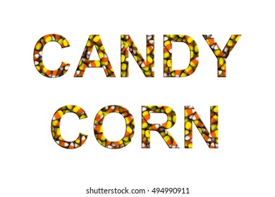 Candy Corn Text Made Candy Corns Stock Illustration 494990911 ...