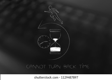 Cannot Turn Back Time Conceptual Illustration Stock Illustration 1129487891