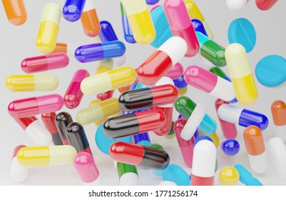 Capsule Pill Falling 3d Render Stock Illustration 1771256174 | Shutterstock