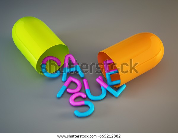 Capsule Text 3d Illustration Stock Illustration 665212882 | Shutterstock