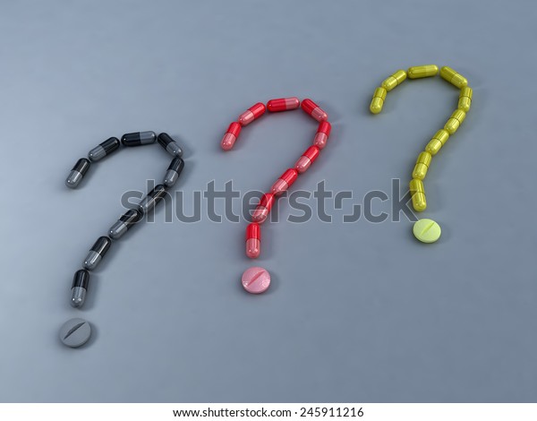 Capsules Tablets Forming Question Marks Stock Illustration 245911216 ...