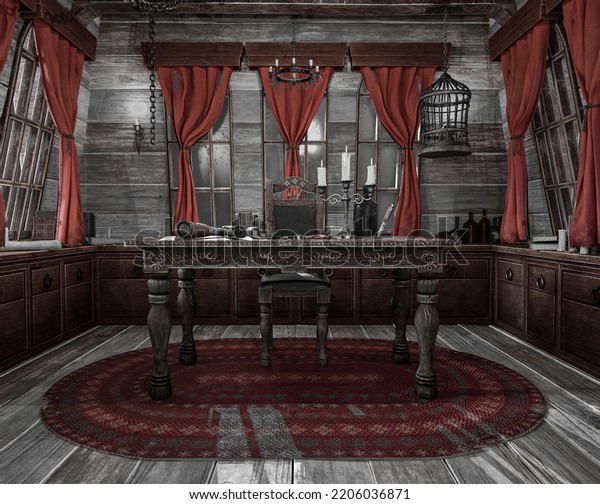Captain Table Ont Quarter Background Front Stock Illustration ...