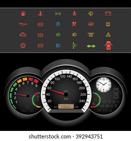 Car Control Panel Night Interface On 스톡 일러스트 392943751 | Shutterstock