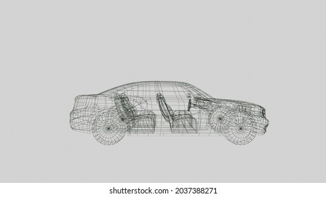 Car Model Body Structure Wire Model Stock Illustration 2037388271 ...