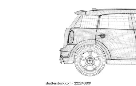 Car Model Model Body Structure Wire Stock Illustration 222248809