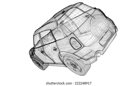 Car Model Model Body Structure Wire Stock Illustration 222248917 ...