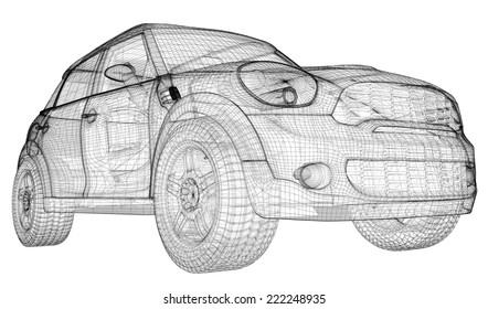 Car Model Model Body Structure Wire Stock Illustration 222248935 ...