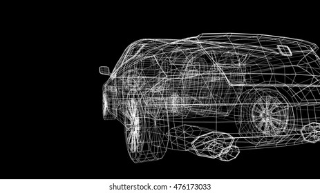 Car Model Body Structure Wire Model 스톡 일러스트 1114498613 | Shutterstock