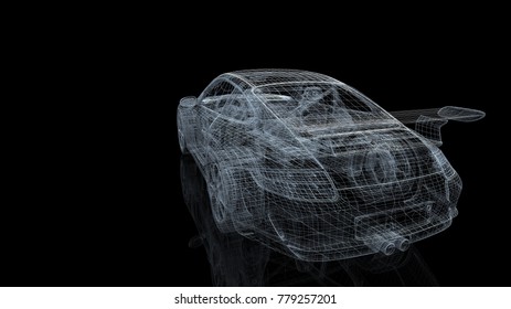 Car Model Body Structure Wire Model Stock Illustration 779257201 ...