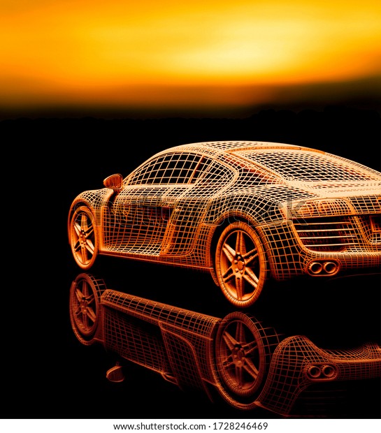 Car Model Body Structure Wire Model Stock Illustration 1728246469 ...