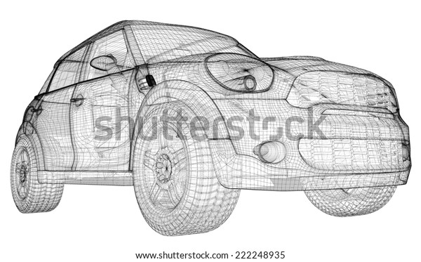 Car Model Model Body Structure Wire Stock Illustration 222248935 ...