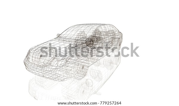Car Model Body Structure Wire Model Stock Illustration 779257264