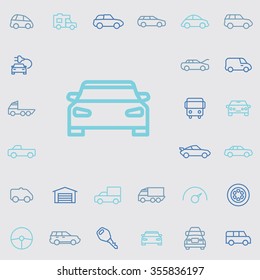 Linear Car Icons Set Universal Car Stock Vector (Royalty Free) 398004421