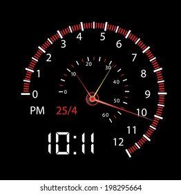 Car Speedo Tachometer Watch Clock Design Stock Illustration 198295664 ...