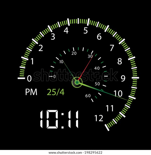 Car Speedo Tachometer Watch Clock Design Stock Illustration 198295622 ...