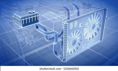 Car Structure Cooling System 3d Rendering Stock Illustration 1310643503 ...