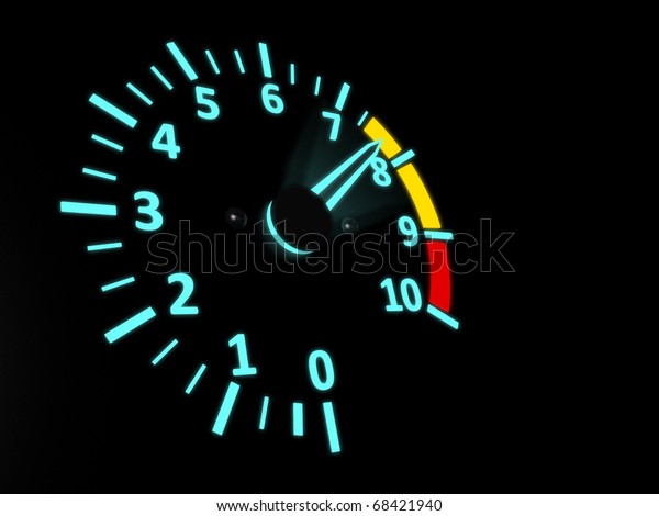 Car Tachometer Almost Reaching Red Zone Stock Illustration 68421940