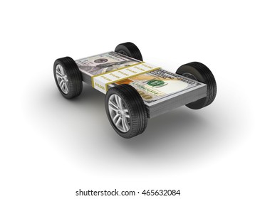Car Wheel Dollar Bills Stack On Stock Illustration 465632084 | Shutterstock