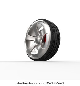 Car Wheels 3d Rendering Stock Illustration 1063784663 | Shutterstock