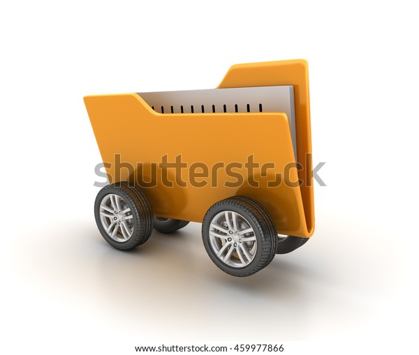 Car Wheels Computer Folder On White Stock Illustration 459977866 ...