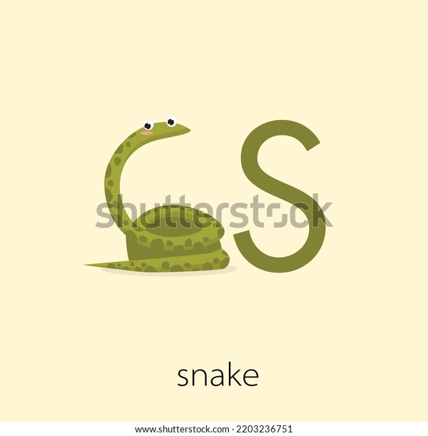 Card Letter S Snake Learning English Stock Illustration 2203236751 ...