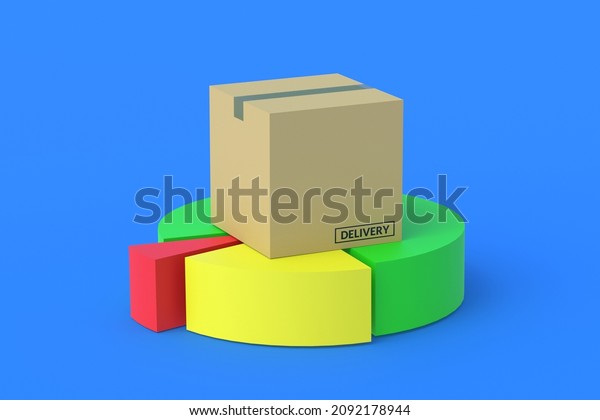 Cardboard Box Pie Chart Postage Statistics Stock Illustration ...