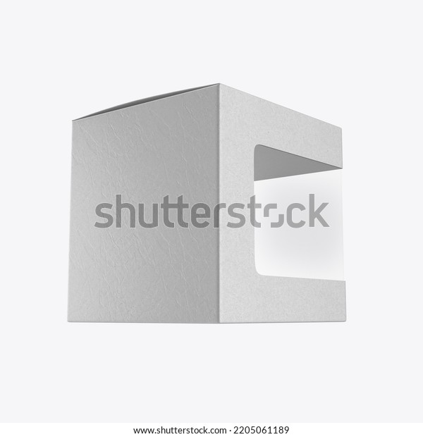 Cardboard Box Plastic Window Mockup 3d Stock Illustration 2205061189 ...