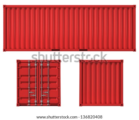 Cargo Container Front Side Back View Stock Illustration 136820408 ...