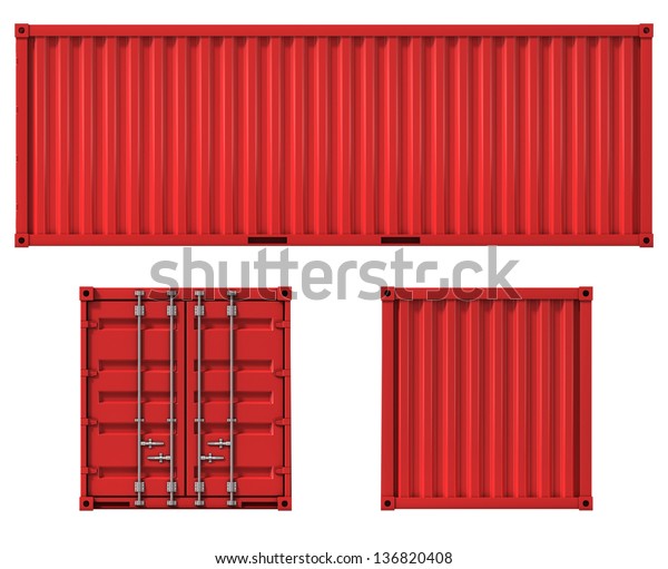 cargo container front side and back view