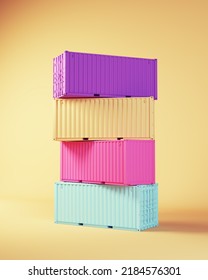 Cargo Container Stack Pink Purple Aqua Stock Illustration 2184576301 ...