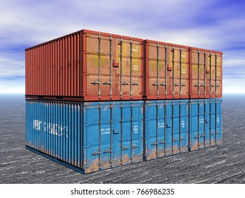 Cargo Containers 3d Rendering Stock Illustration 766986235 | Shutterstock