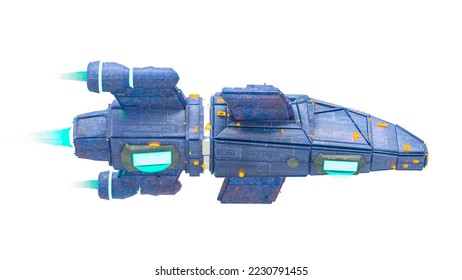 Spaceship Rear View White Background 3d Stock Illustration 2002772897 ...