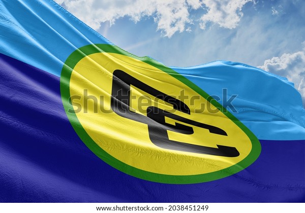 Caricom Flag 3d Render Realistic Waving Stock Illustration 2038451249 ...