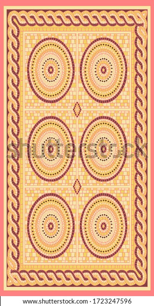 Carpet Pattern Design Drawing Art Stock Illustration 1723247596 ...