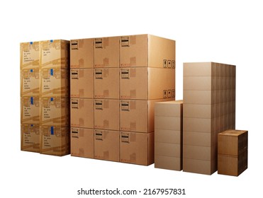 Carton Boxes Boxes Different Types Sizes Stock Illustration 2167957831 ...