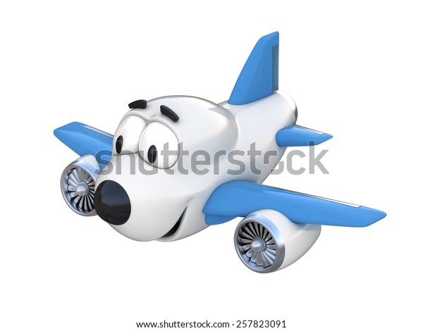 Cartoon Airplane Smiling Face Stock Illustration 257823091