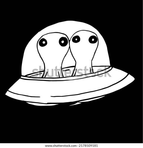 Cartoon Alien On Black Background Stock Illustration 2178509181 ...
