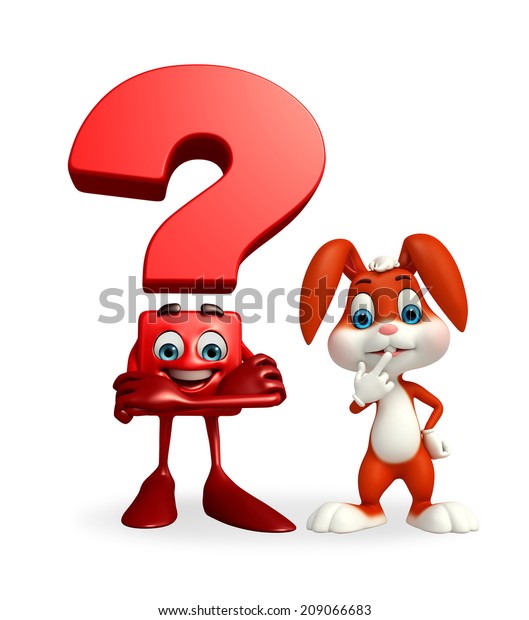 Cartoon Character Easter Bunny Question Mark Stock Illustration ...