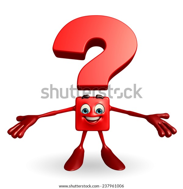Cartoon Character Question Mark Presenting Pose Stock Illustration ...