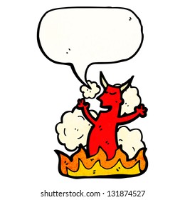 Devil Speech Bubble Appearing Flames Stock Vector (Royalty Free ...