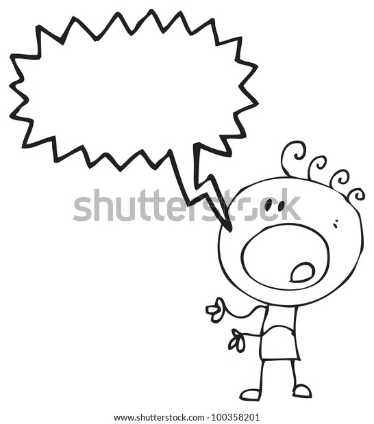 Cartoon Doodle Boy Shouting Stock Illustration 100358201 | Shutterstock