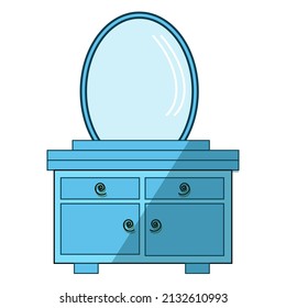Cartoon Dressing Table Mirror Stock Illustration 2132610993 | Shutterstock