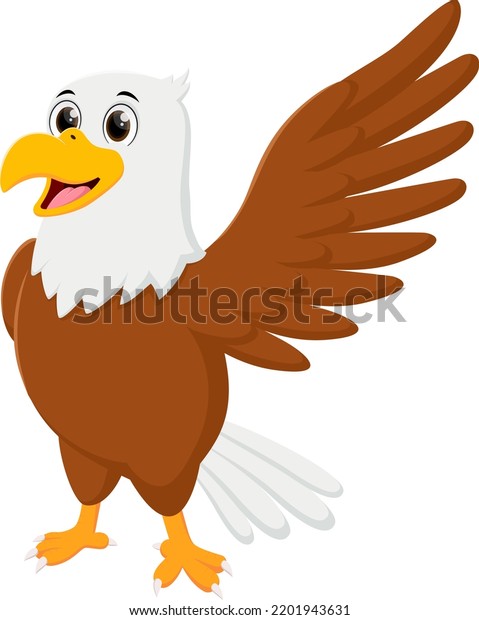 Cartoon Eagle Isolated On White Background Stock Illustration ...
