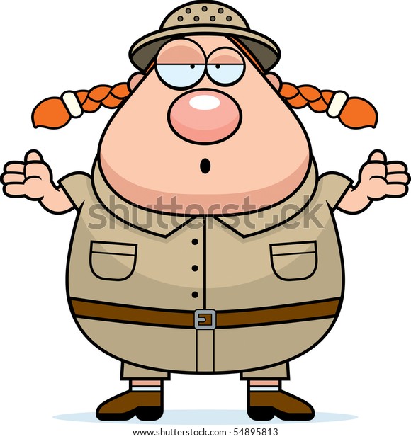 Cartoon Explorer Confused Expression Stock Illustration 54895813 ...