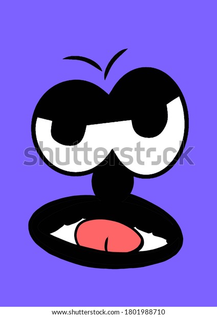 Cartoon Faces Colored Background Stock Illustration 1801988710 ...