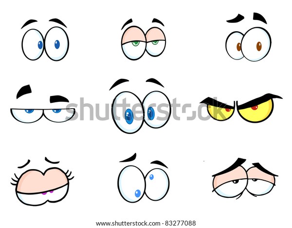 Cartoon Funny Eyes Collection.Vector version is also available