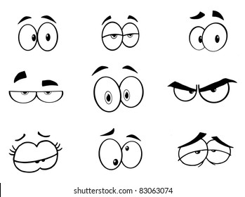 Cartoon Funny Eyes Setvector Collection Stock Vector (Royalty Free ...