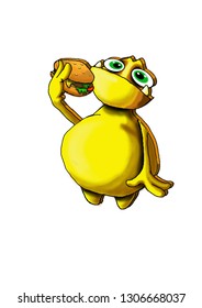 Cartoon Glutton Alien Stock Illustration 1306668037 | Shutterstock