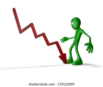Cartoon Guy Graph Chart 3d Illustration Stock Illustration 191447036 ...